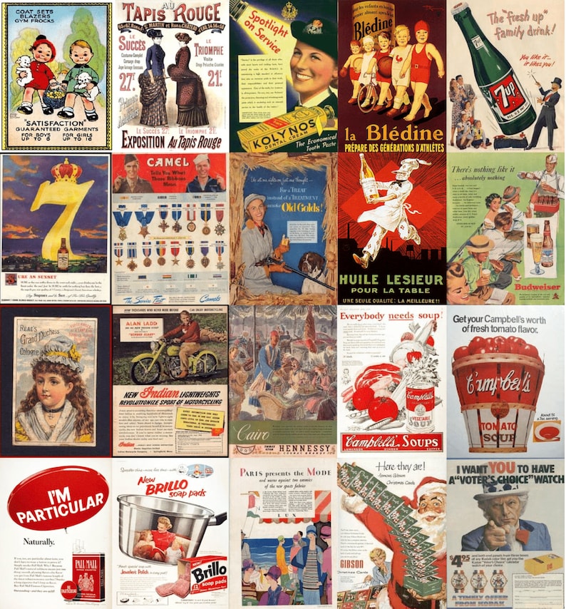 6000+ VINTAGE BRAND POSTERS, Retro Wall Art Decor, Music Concert ...