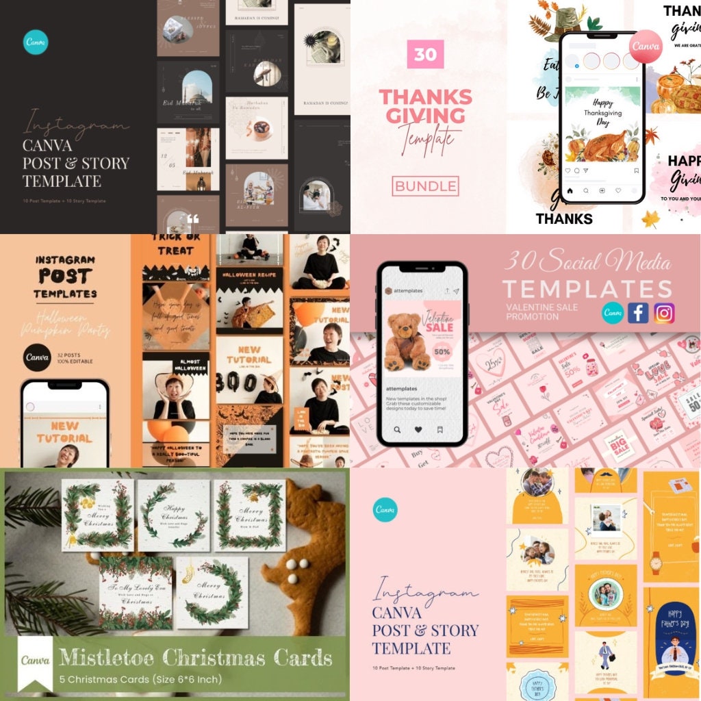 CANVA TEMPLATES BUNDLE Customizable Templates, Social Media Templates ...