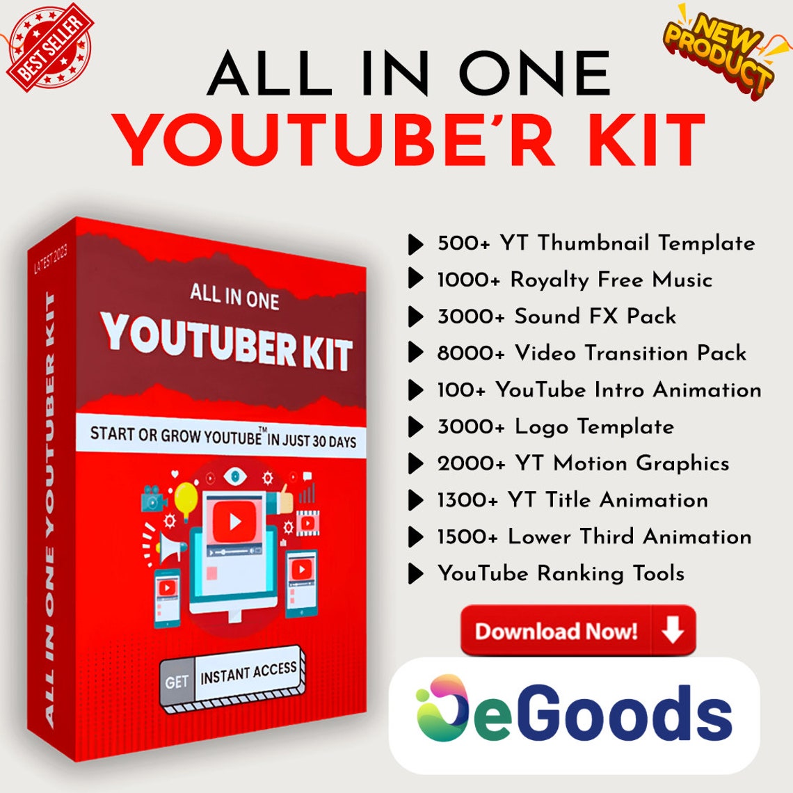 Youtuber Toolkit Youtuber Branding Kit Youtube Channel Thumbnail ...