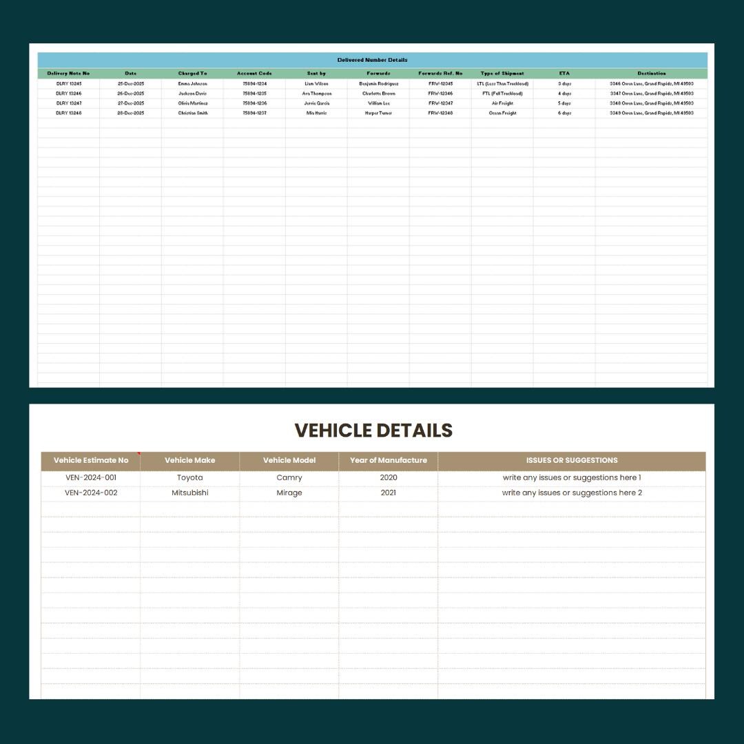 VEHICLE MILEAGE TRACKER Templates: Fuel & Maintenance (digital Download ...