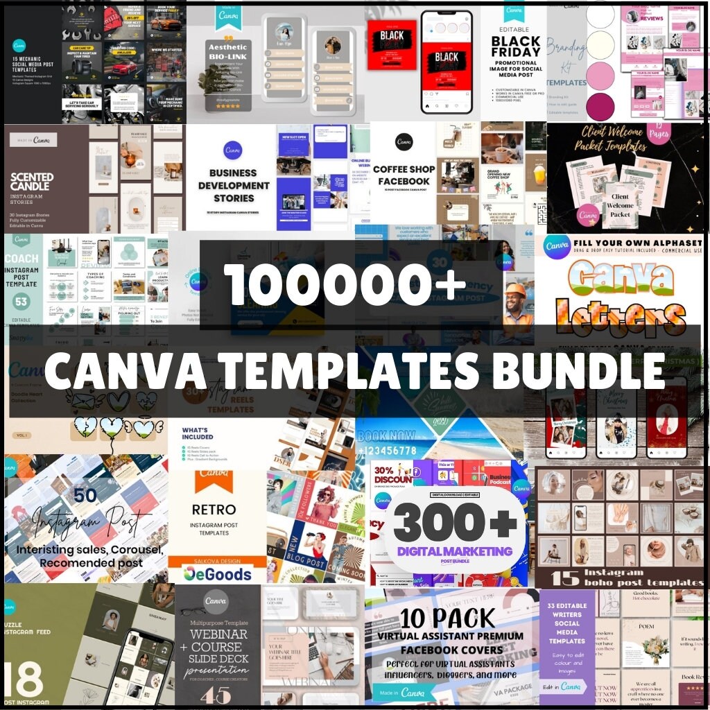 CANVA TEMPLATES BUNDLE Customizable Templates, Social Media Templates ...