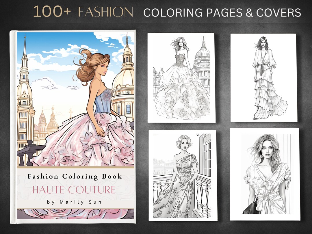 Fashion Beauty Coloring Book, Printable Adults/ Kids Coloring Pages ...