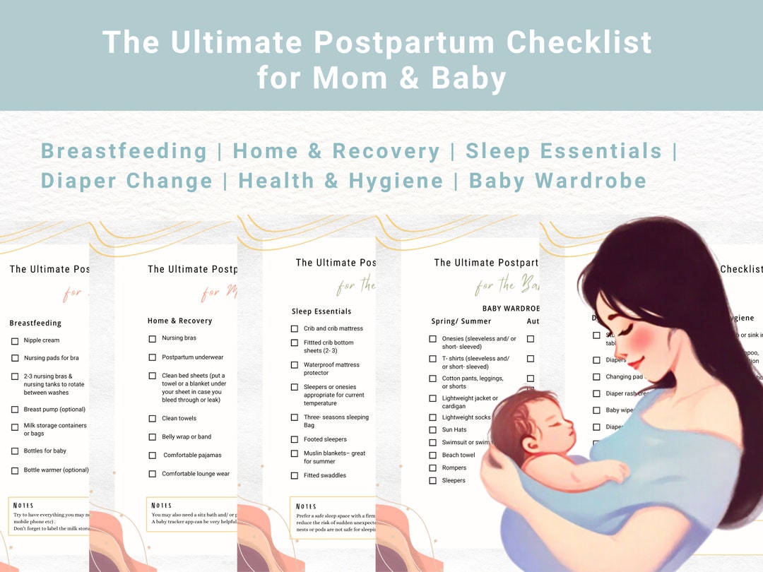 Newborn Essentials Checklist, Postpartum Essentials Checklist, Baby ...