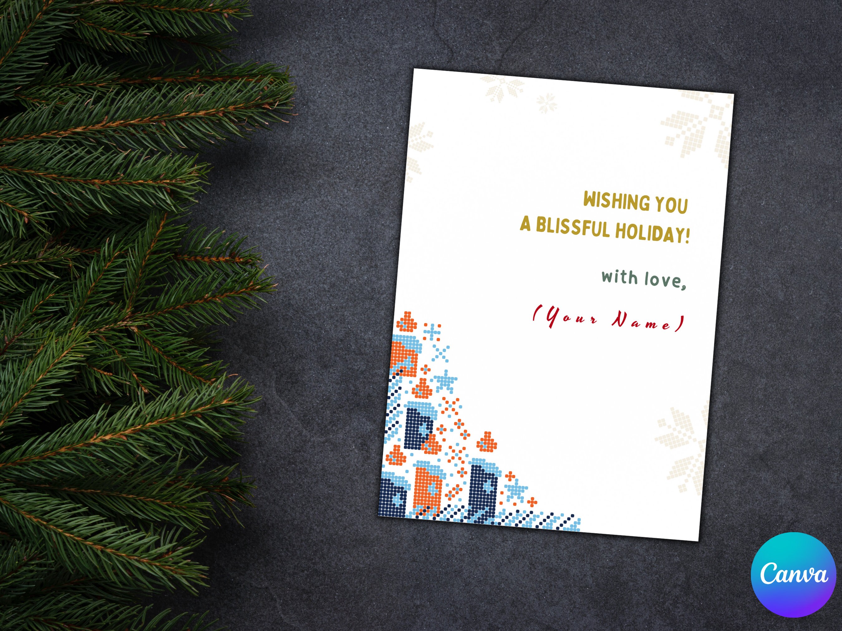 Pack of 6 Christmas Card Template Canva, Photo Christmas Card Template ...