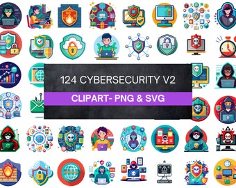 221 Cybersecurity Icons Bundle- SVG & PNG | Network Security, Data ...