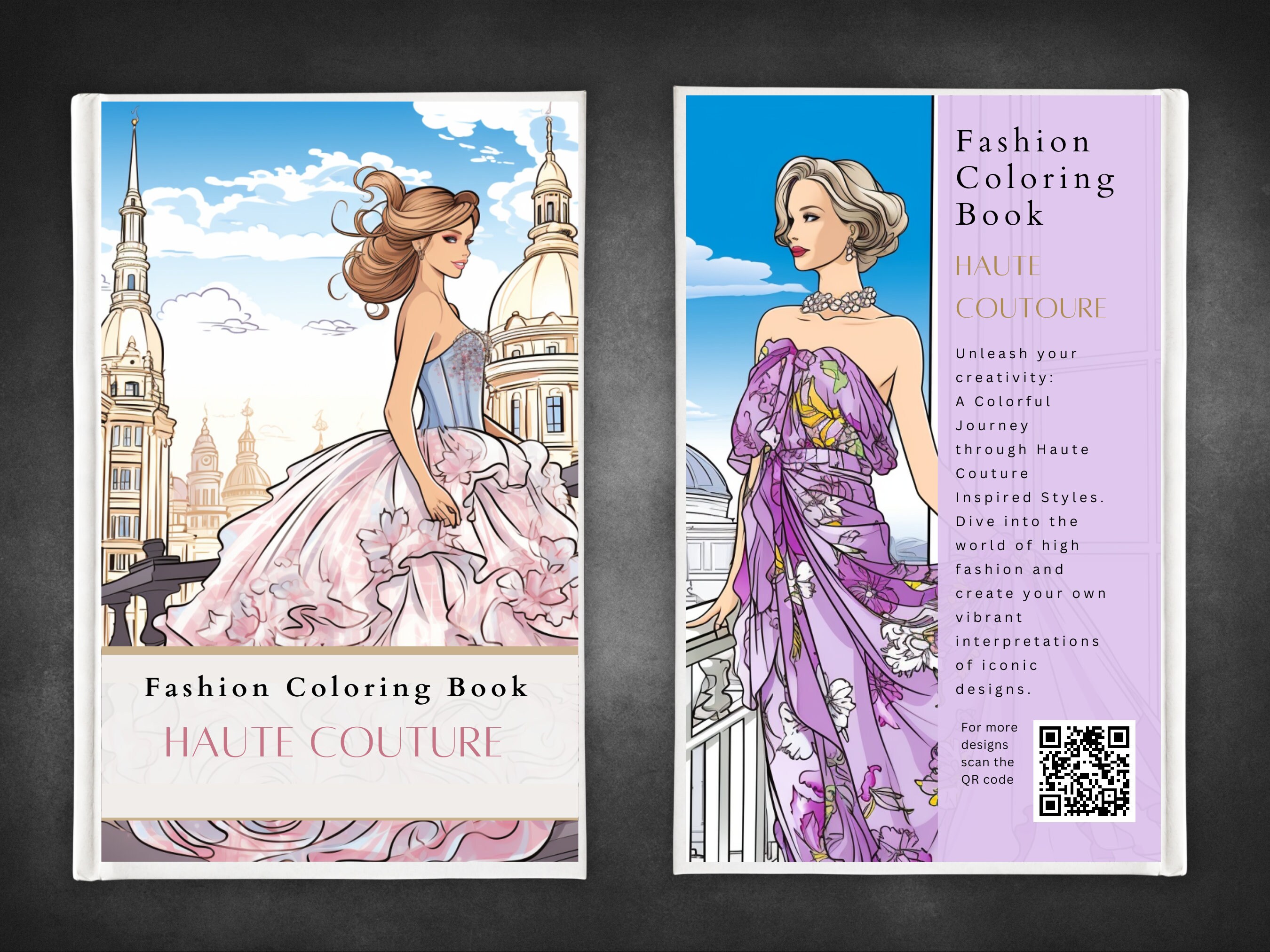 Fashion Beauty Coloring Book, Printable Adults/ Kids Coloring Pages ...