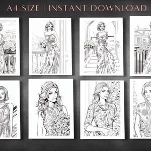 Fashion Beauty Coloring Book, Floral Pattern Motifs, Printable Adults ...