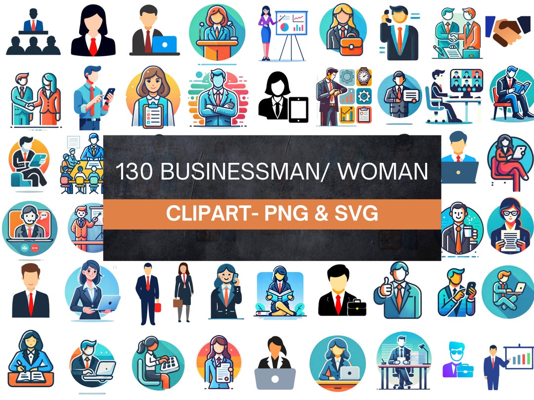 130 Businessman Icons Bundle- SVG & PNG | Businessman Clipart ...