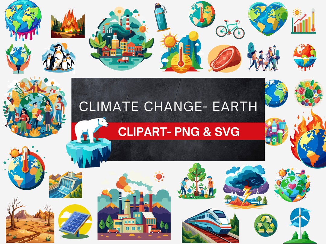 Climate Change Clipart- SVG & PNG | Environment, Global Warming ...