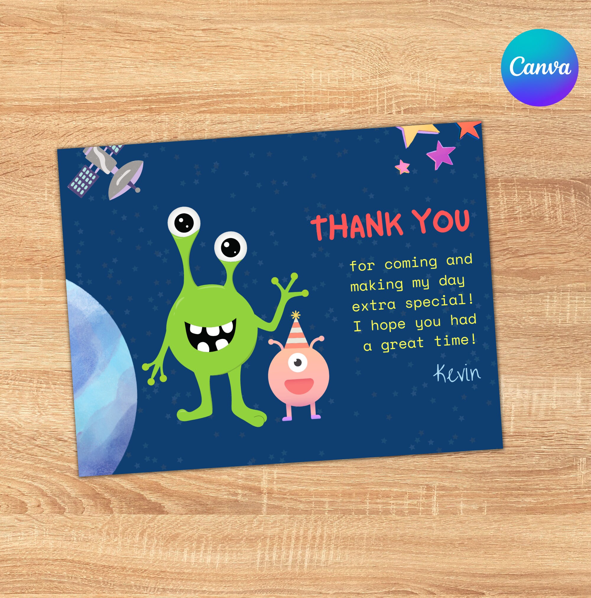 Printable Birthday Invitation Template Canva | Alien Invitation ...