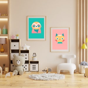 47 Cute Animals Posters Bundle for Kids' Room Decor, Set of Prints ...