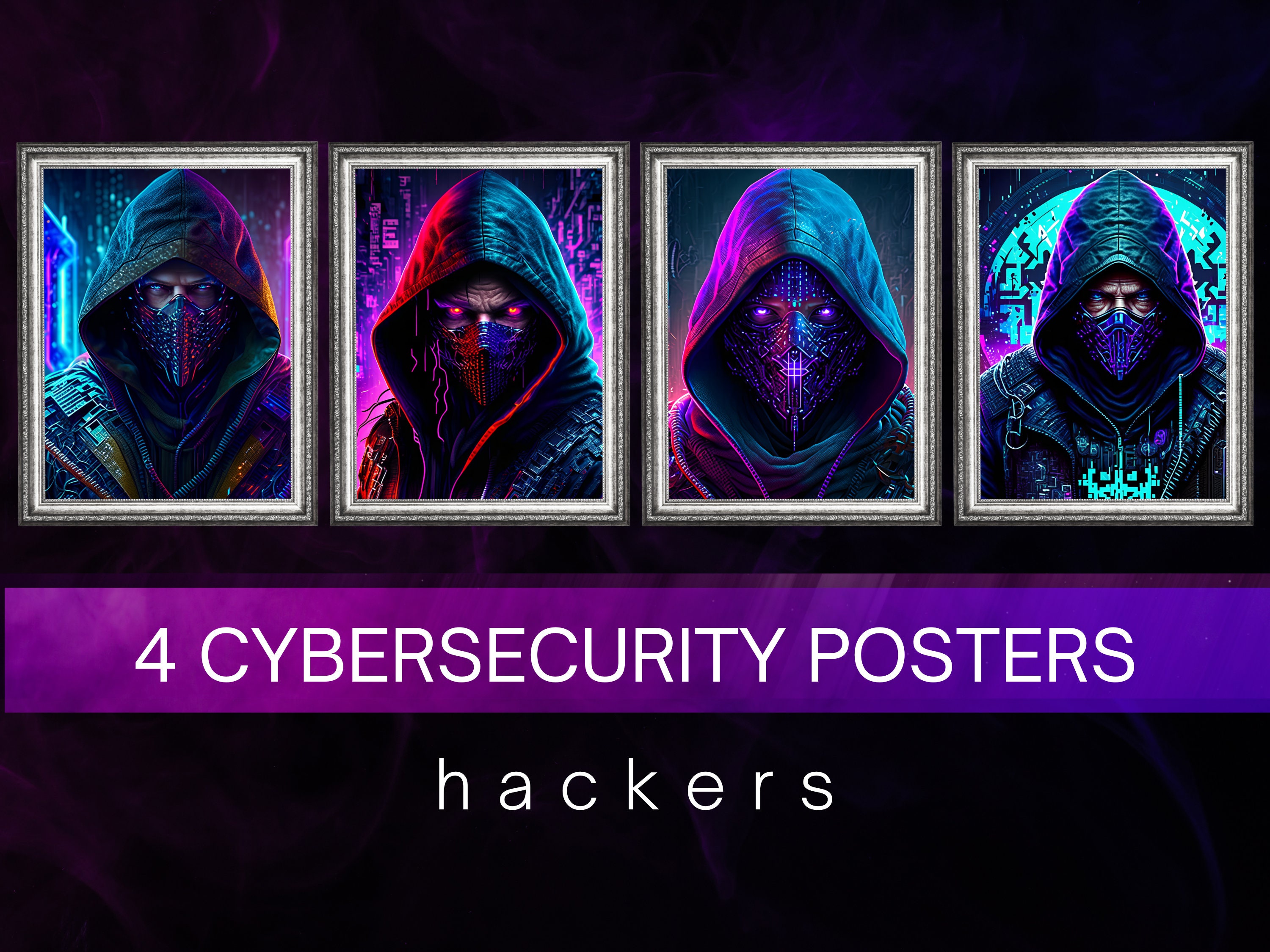 4 Cybersecurity Posters, Hackers, Instant Download, Digital Print - Etsy