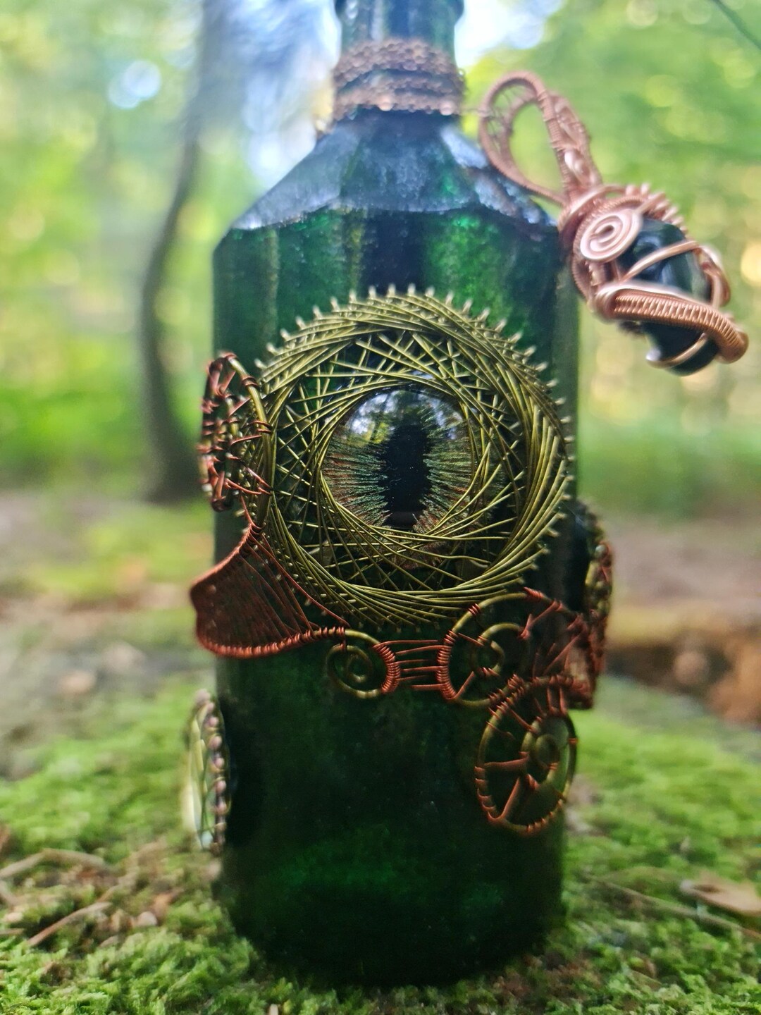 Spitit Bottle With a Wire Wrapped Talisman - Etsy