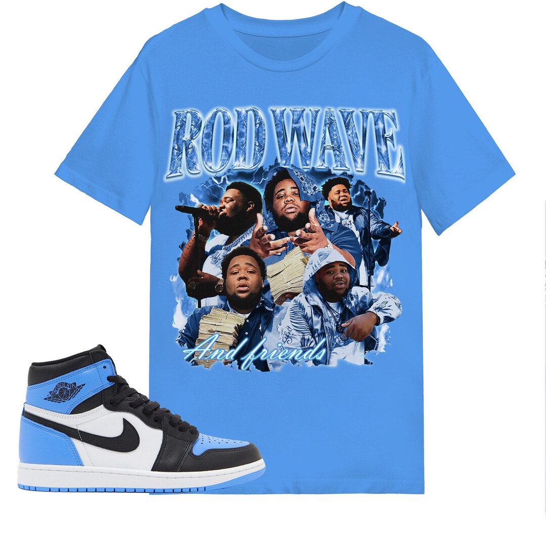 Rd Wave Shirt Match Jordan 1 University Blue Toe Shirt in Blue Shirt ...