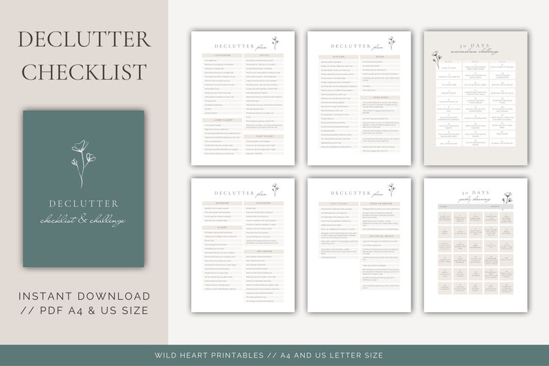 Printable Declutter Checklist, 30 Day Declutter Challenge, Declutter ...