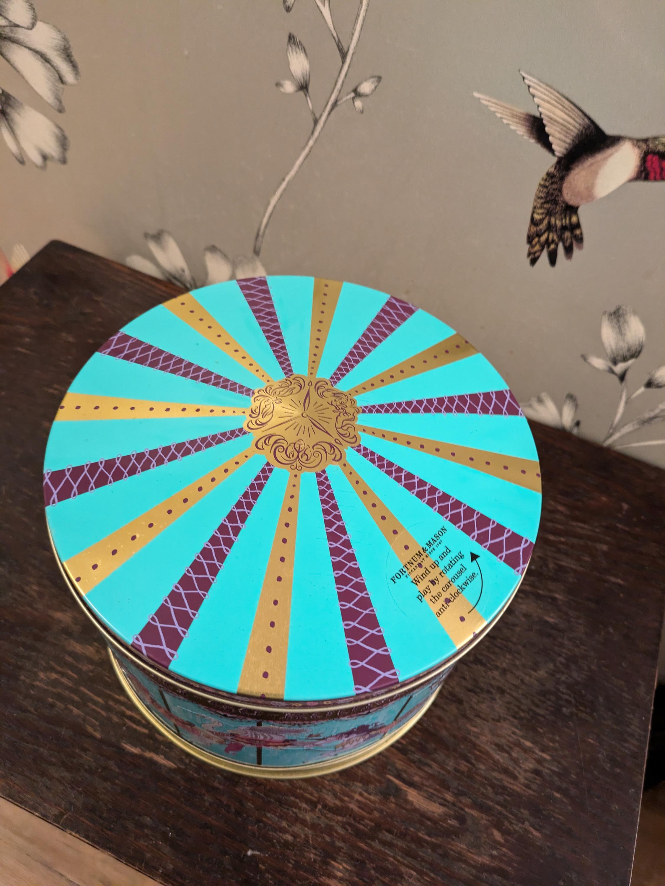 Fortnum & Mason Empty Revolving Decorative Biscuit Tin Carousel Fair ...