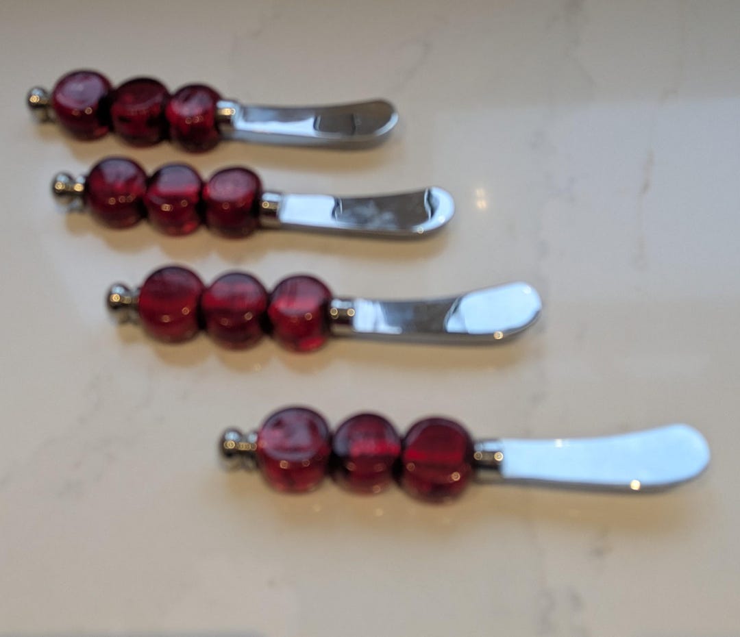 Vintage Red Beaded Spreaders X 4. Funky Item in Good Condition - Etsy