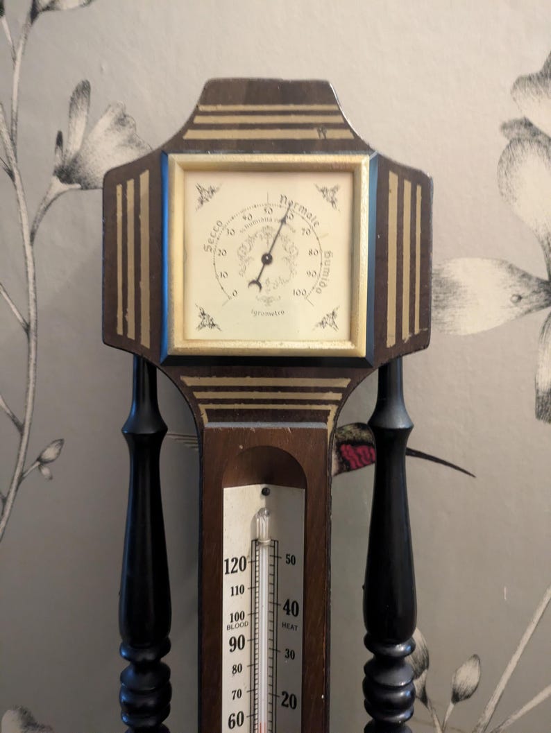 Vintage Banjo Type Wall Mounted Barometer, Thermometer, Hydrometer ...
