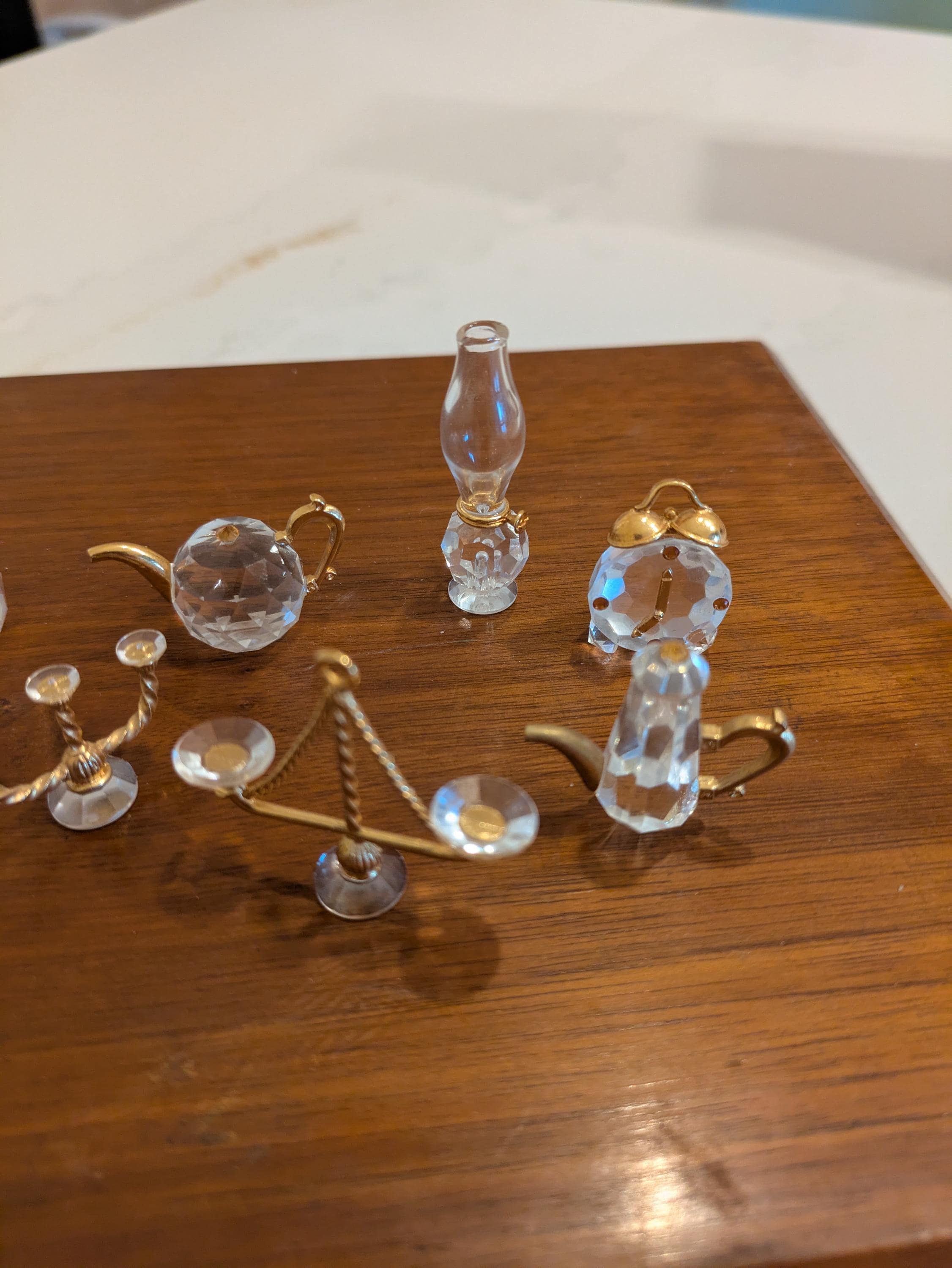 Vintage Dolls House/ Princess Glass/crystal Miniature House Hold Items ...