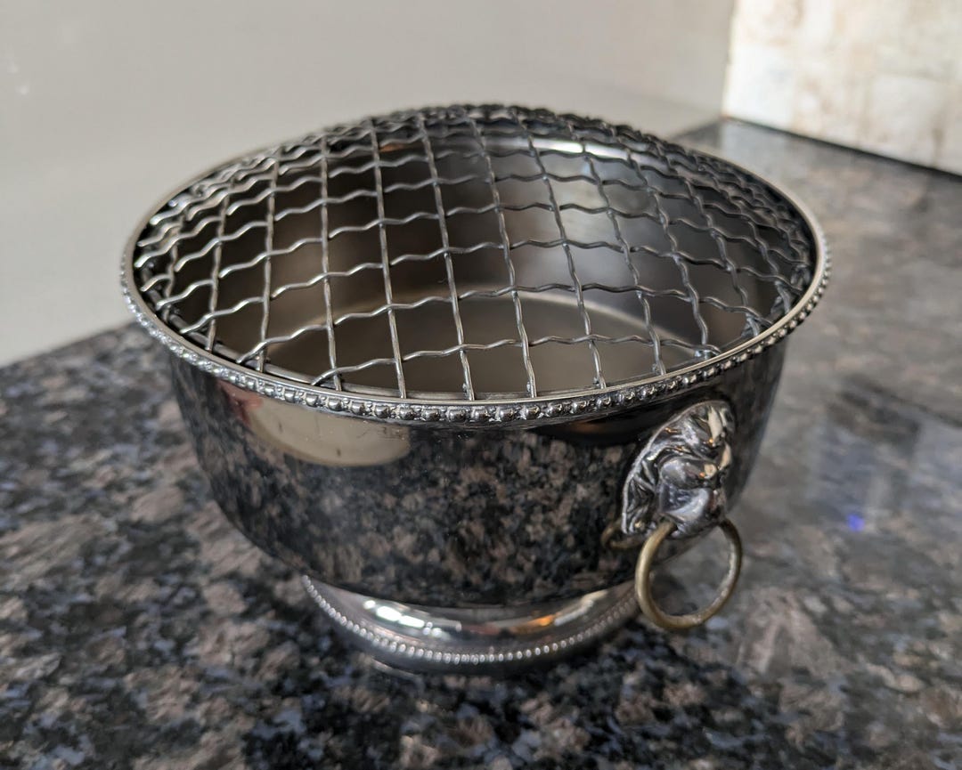 Vintage FLOWER Bowl Pinder Bros Ltd / Silver Plated Flower Holder ...