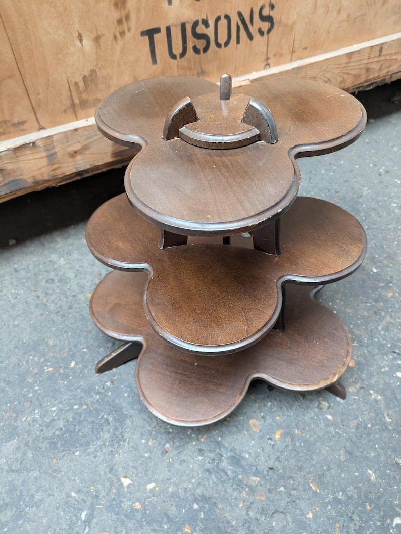 Vintage Hard Wood 3 Tier Display Stand, Interlocking - Etsy