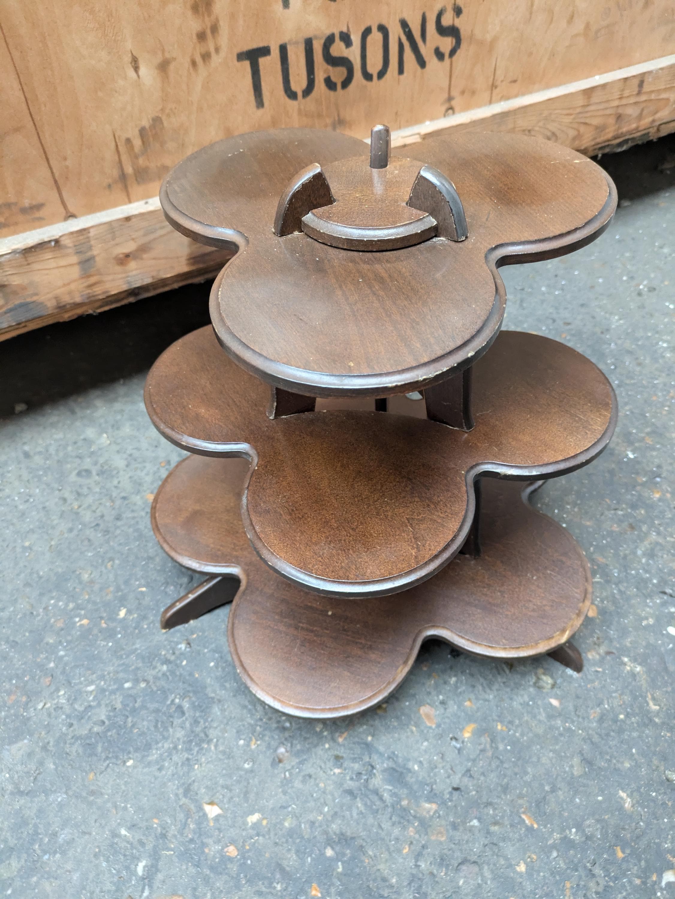 Vintage Hard Wood 3 Tier Display Stand, Interlocking - Etsy