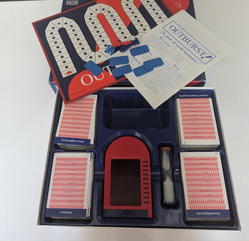 Vintage "outburst" Board Game 1993 by Parker Complete With Instructions ...