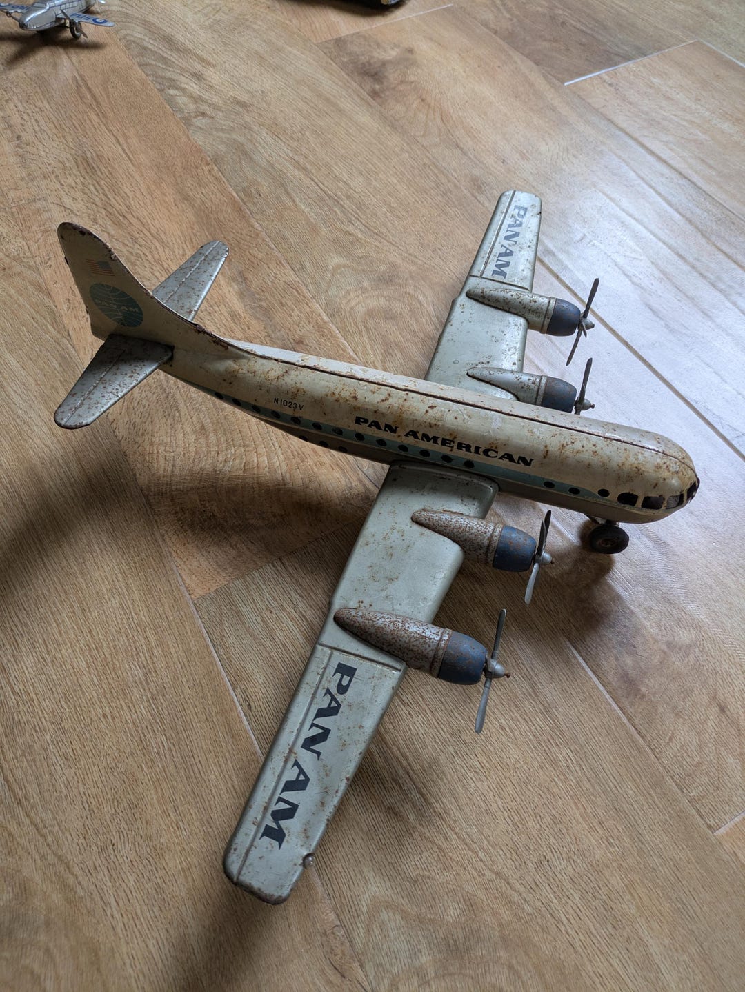 Vintage Boeing 377 Stratocruiser Pan Am Tin Model Plane by Gama, Great ...