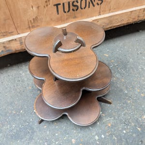 Vintage Hard Wood 3 Tier Display Stand, Interlocking - Etsy