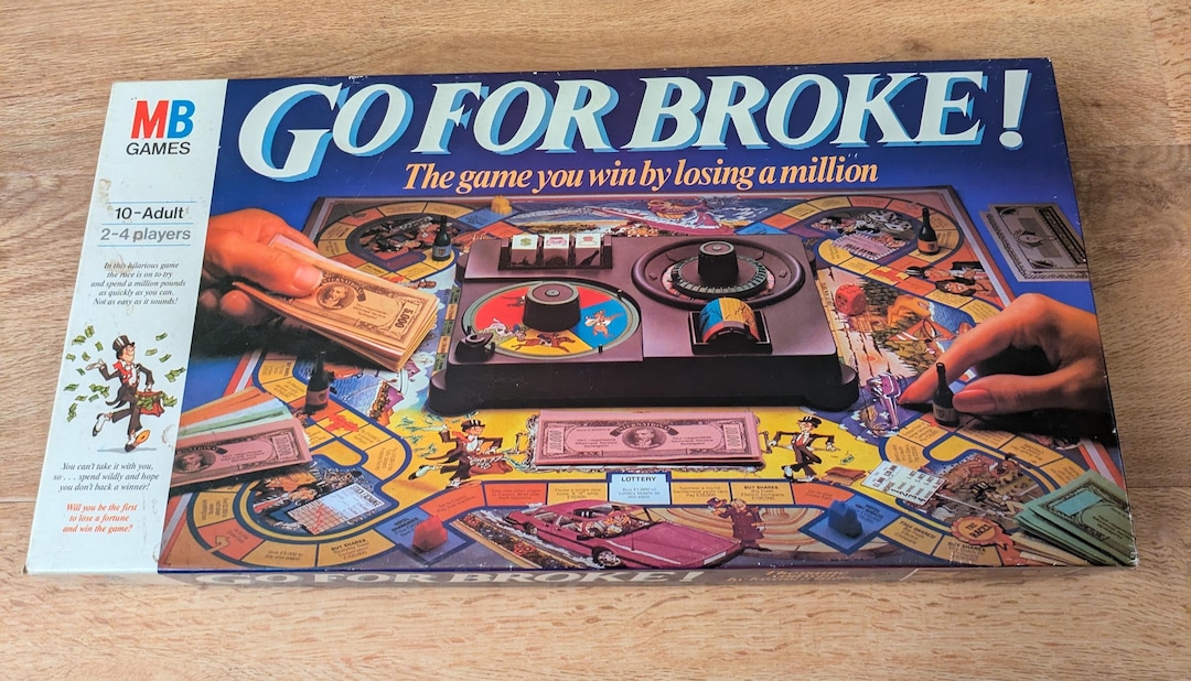 Vintage "go for Broke" Board Game M&B Games 1985 - Etsy