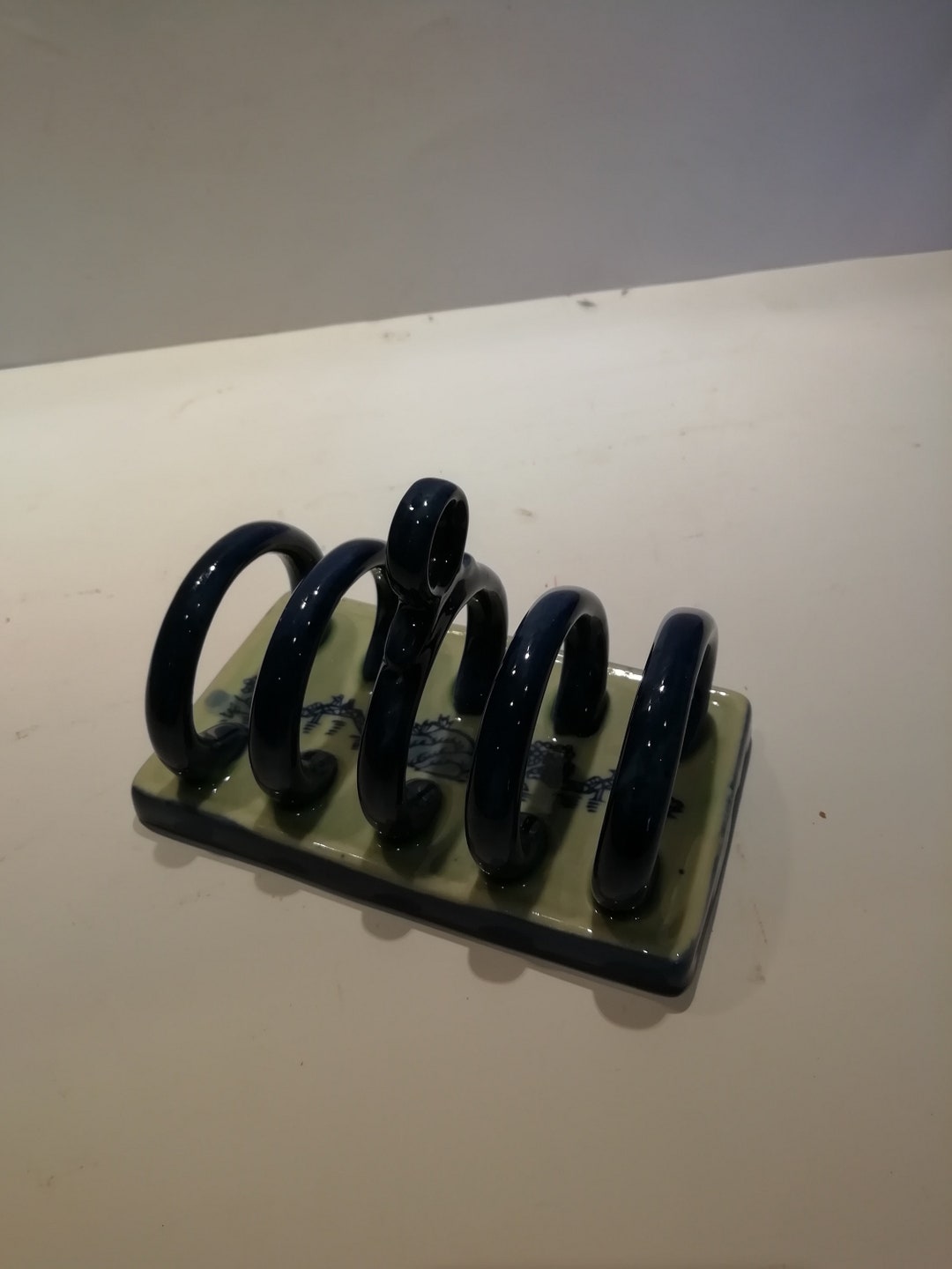 Vintage Ironstone Blue/white Ceramic Toast Rack - Etsy