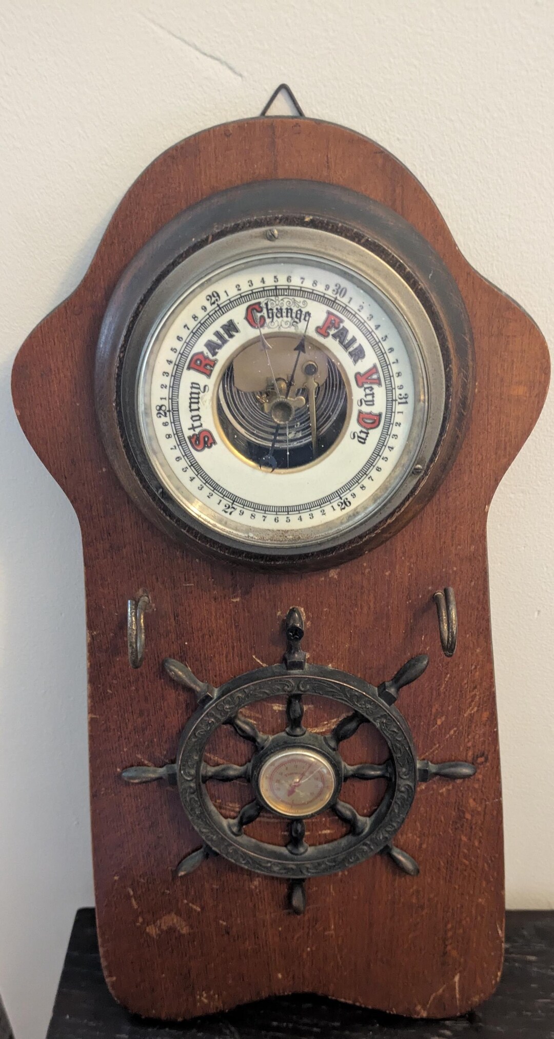 Vintage Nautical Themed Wall Mounted Compensate Barometer/thermometer ...