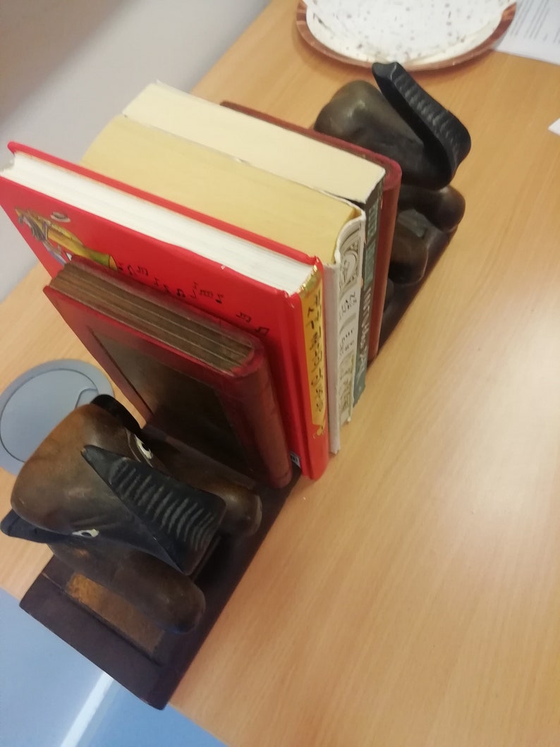 Vintage Wooden Elephant Themed Book Ends X 2 - Etsy