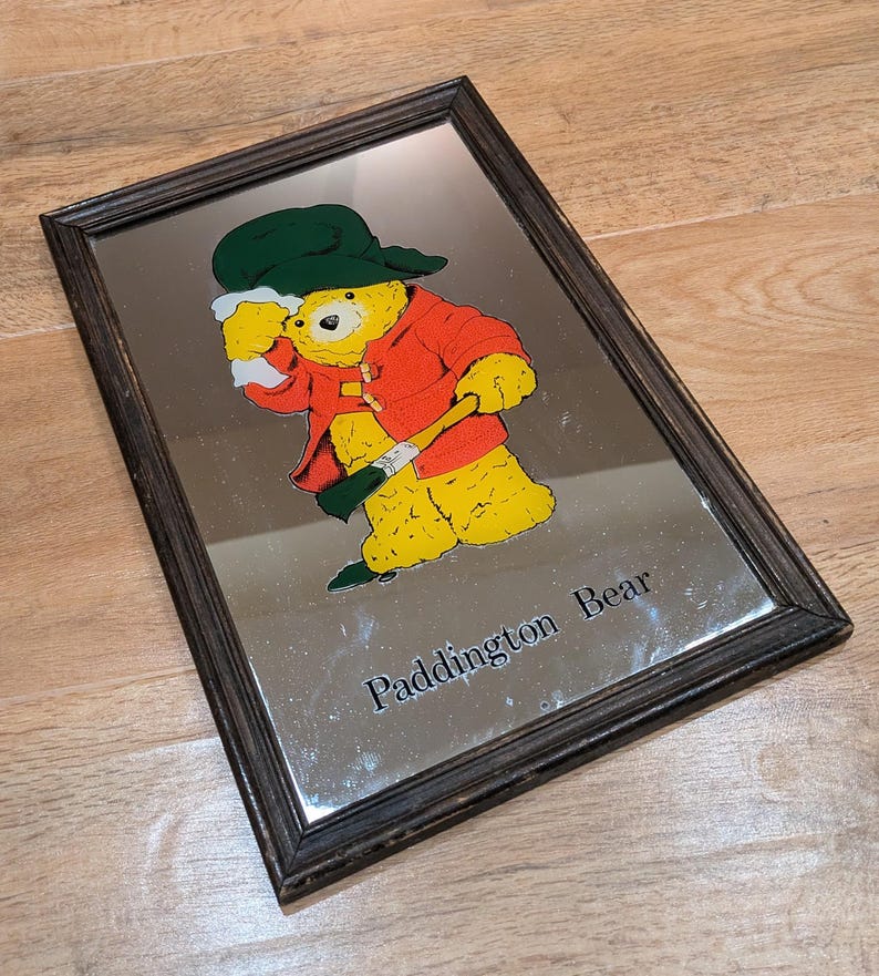 Vintage 'paddington" Themed Mirror in Wooden Frame From the 1970s - Etsy