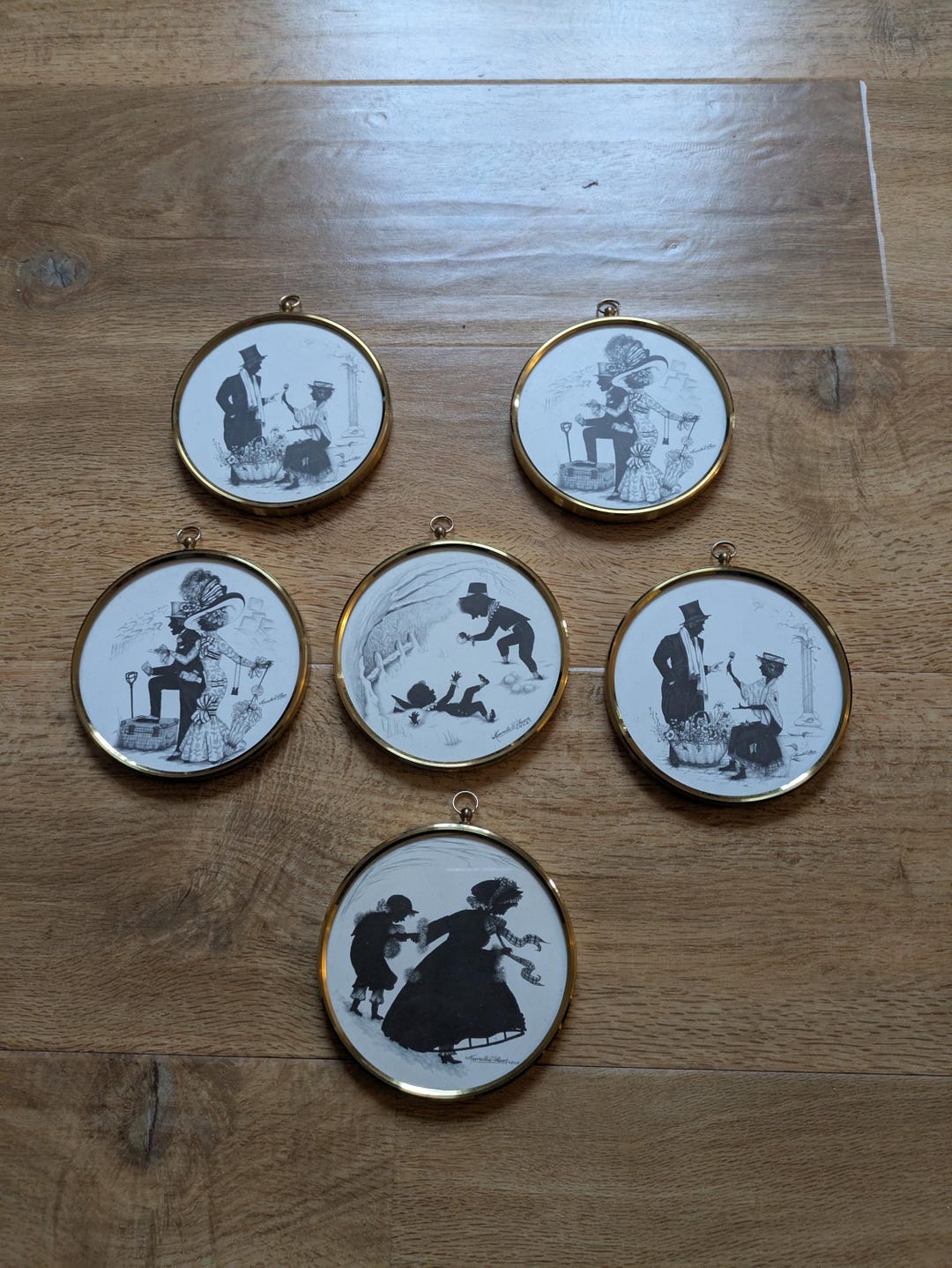 Vintage Wall Art Shillouette Cameos X 6 by Peter Bates of Hampshire ...