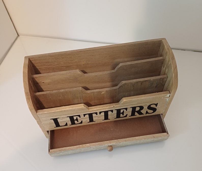 Shabby Chic Wooden Letter Rack With Draw - Etsy