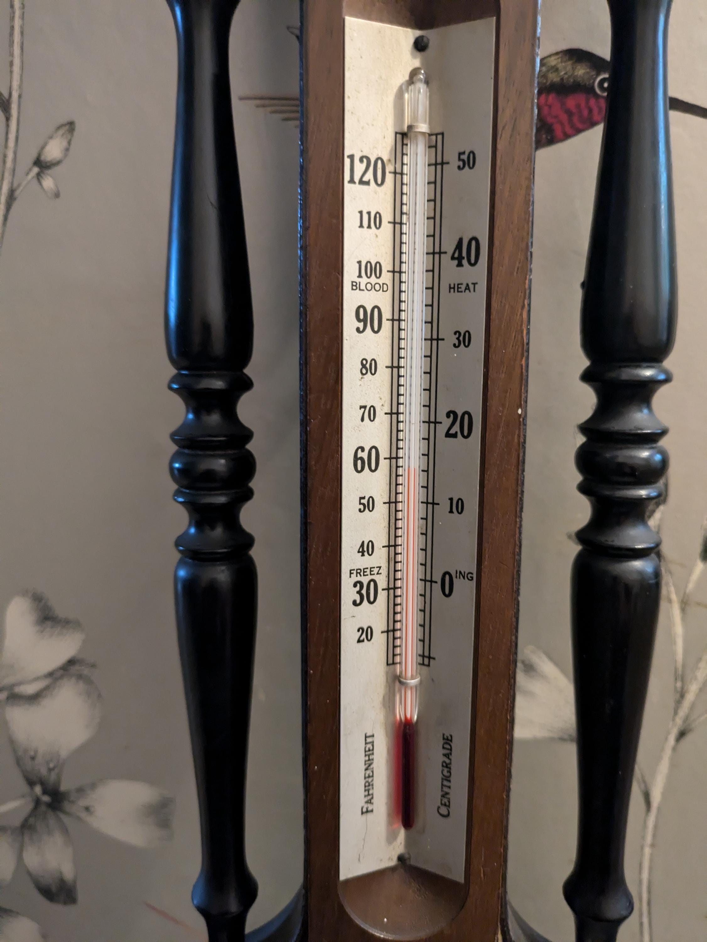 Vintage Banjo Type Wall Mounted Barometer, Thermometer, Hydrometer ...