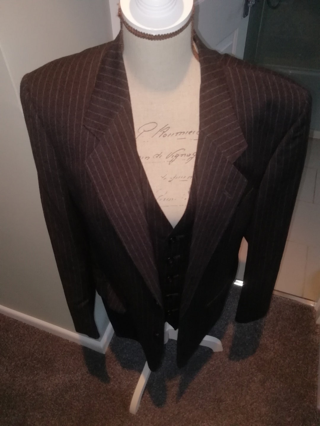 Vintage Daks Pure New Wool 3 Piece Pinstripe Suit 39 - Etsy UK