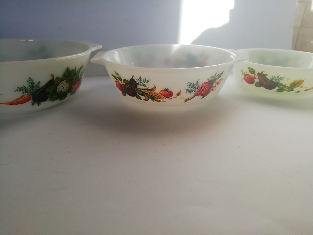 Vintage Pyrex Cinderella Bowls in Winter Vegetables Design - Etsy