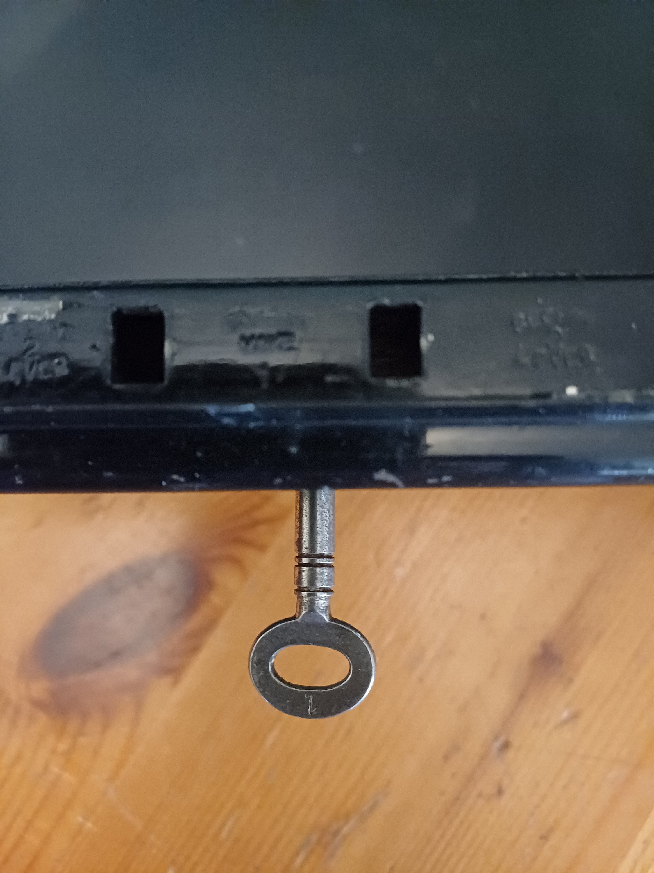 Vintage Black Metal Handled Lockable 2 Lever Metal Secure Box With Key ...