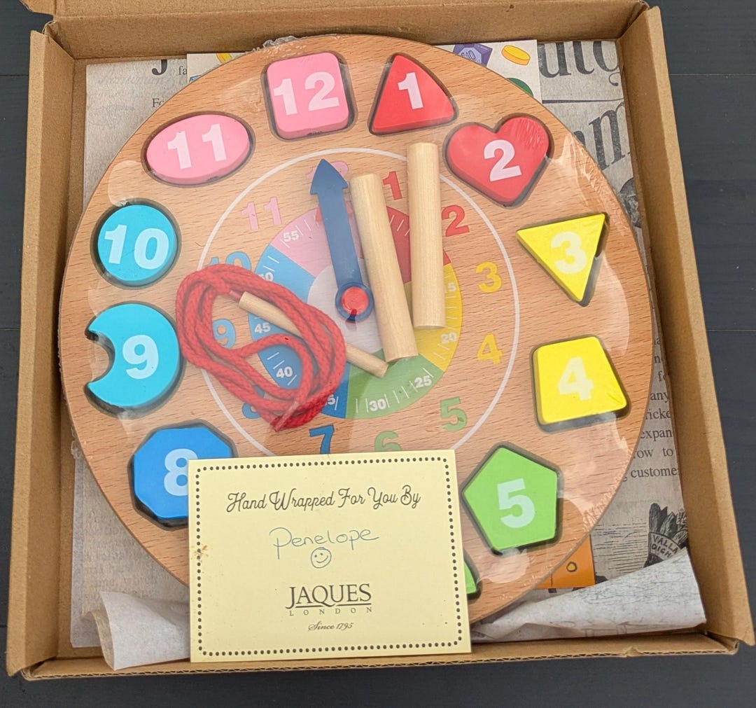 Jacques of London "learn to Tell the Time" Educational Toy. Brand New ...