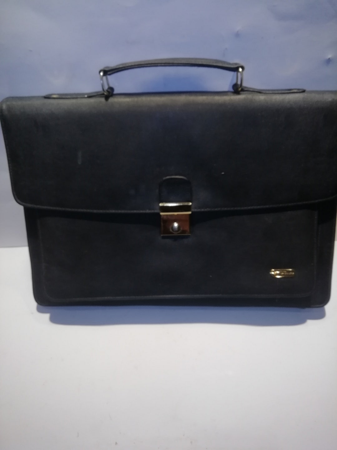 Vintage Pierre Cardin Faux Leather Black Briefcase/organizer or Lap Top ...