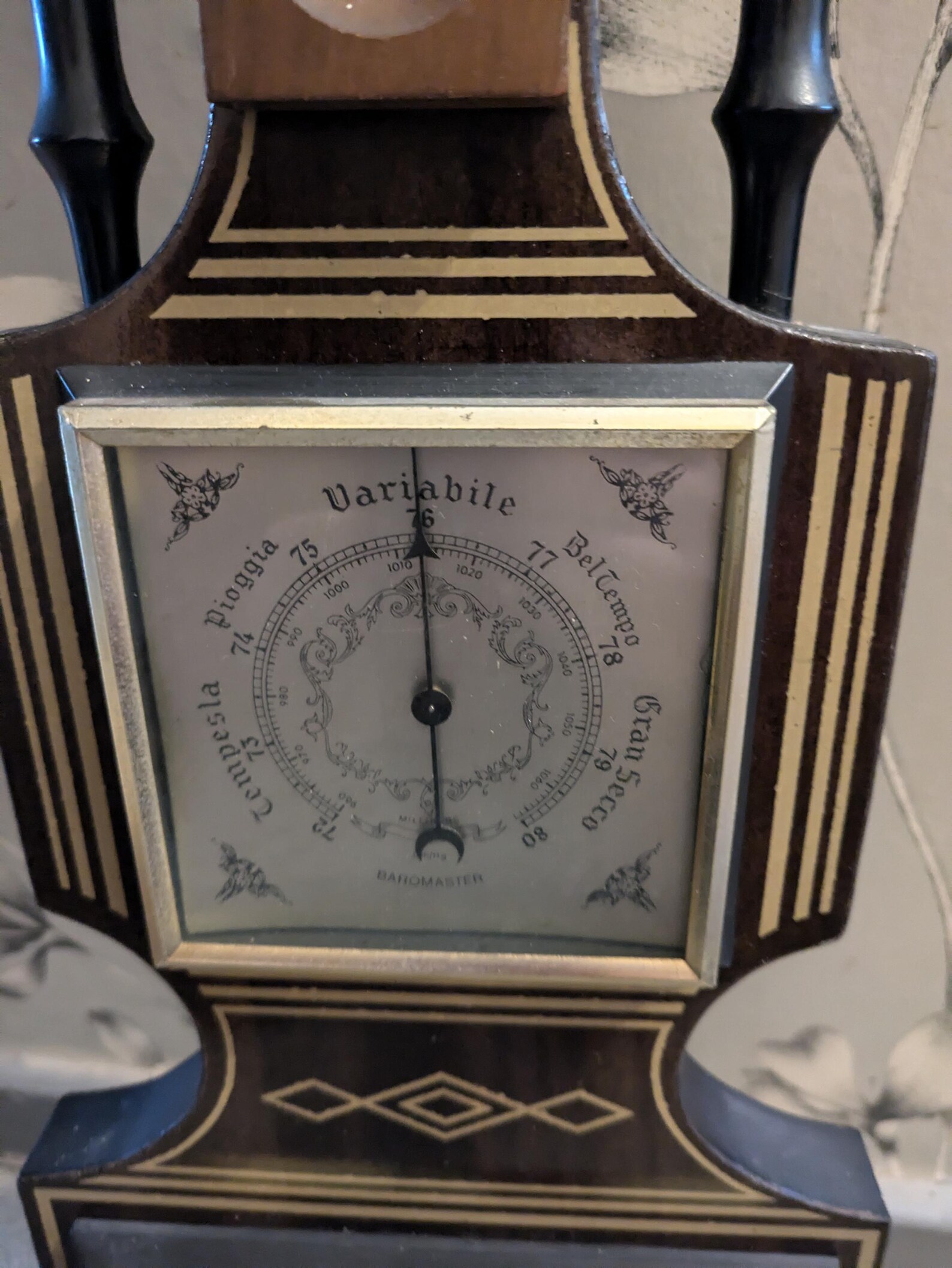 Vintage Banjo Type Wall Mounted Barometer, Thermometer, Hydrometer ...