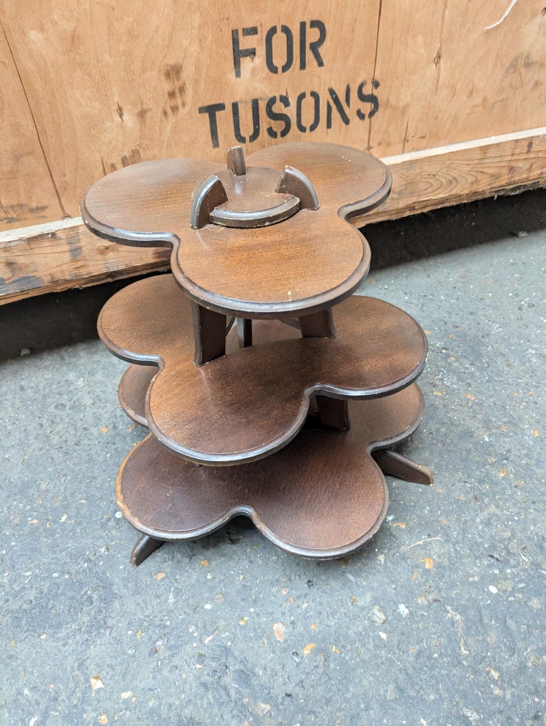Vintage Hard Wood 3 Tier Display Stand, Interlocking - Etsy