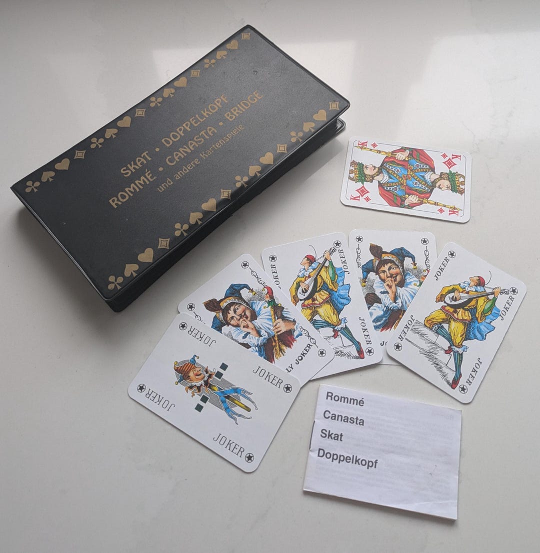Vintage Skat, Dopplekopf, Romme, Canasta, Bridge Card Game Set ...