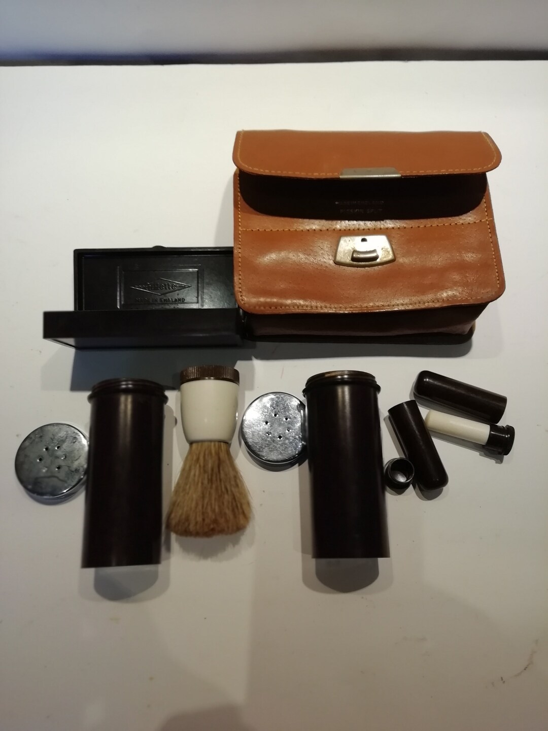 Vintage Mens Shaving Kit in Pig Skin Case - Etsy