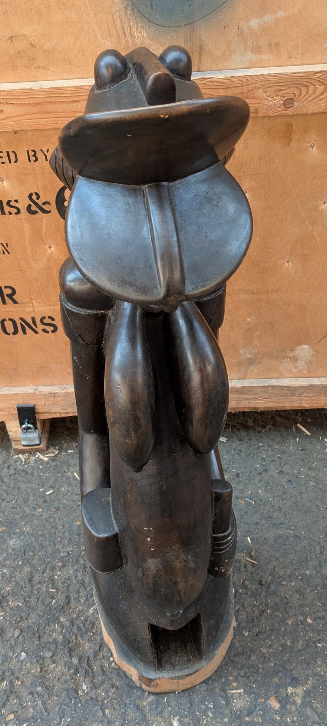 Estatua de fertilidad vintage tallada a mano en ébano Makonde de 1,3 ...