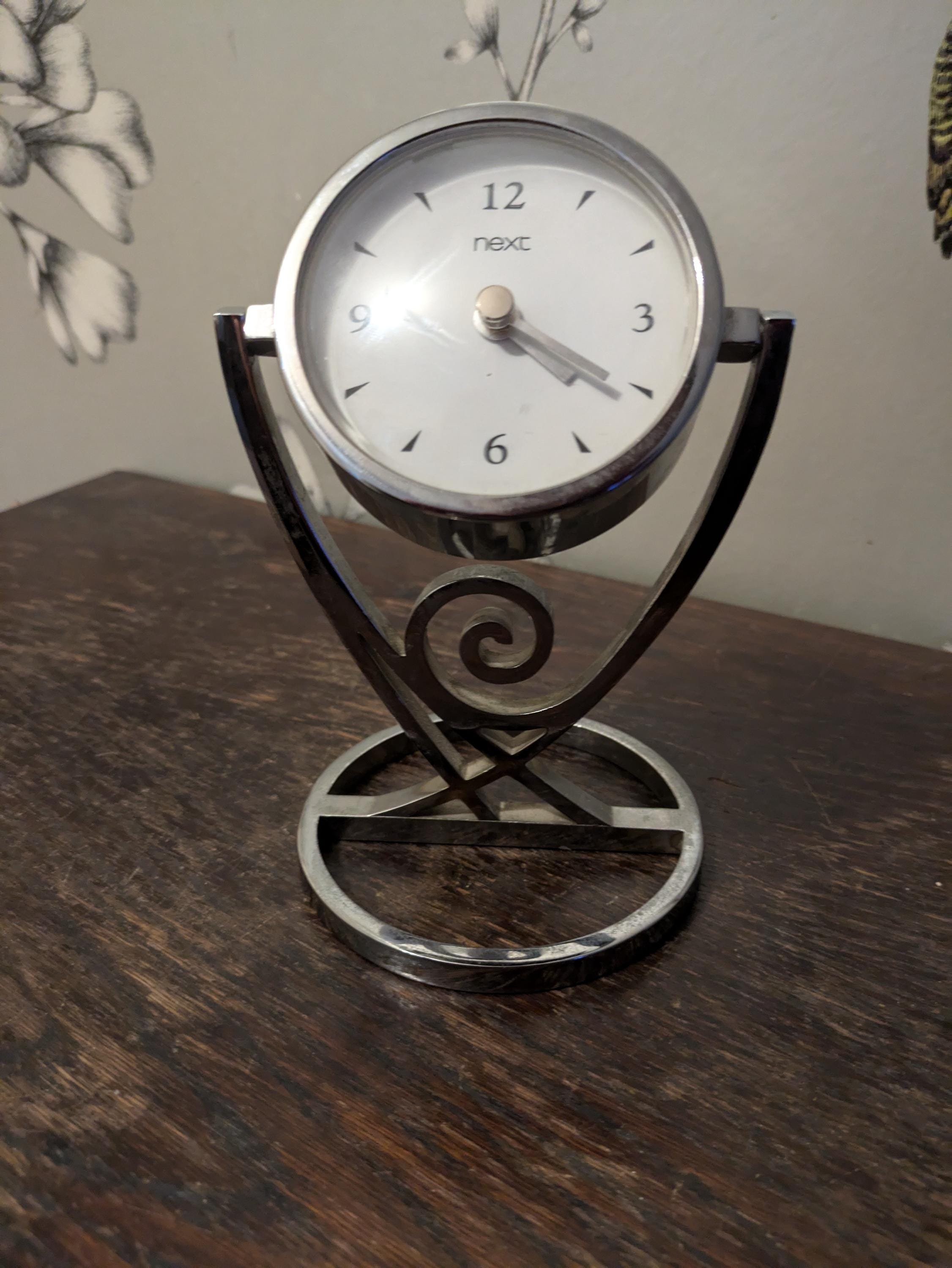 Vintage Next Chrome Plated Swivel Desk/mantel Quartz Clock. - Etsy