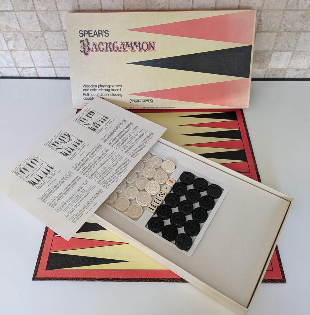 Vintage Spear’s Backgammon Board Game – Boxed Complete 1980’s. - Etsy