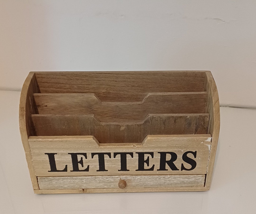 Shabby Chic Wooden Letter Rack With Draw - Etsy